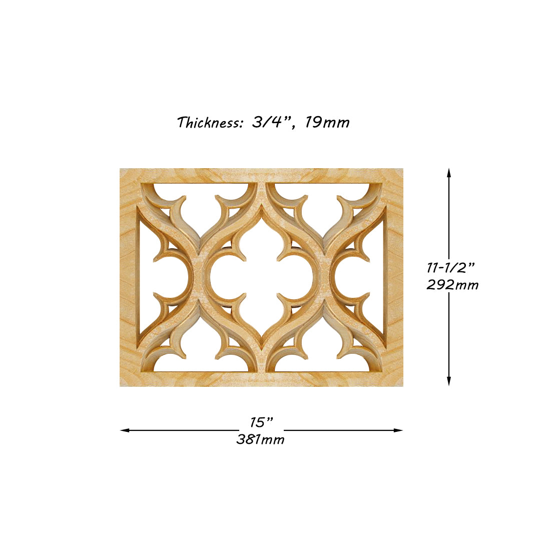 PNL-45 Wood Carved Gothic Tracery Screen Panel – WOODECORS