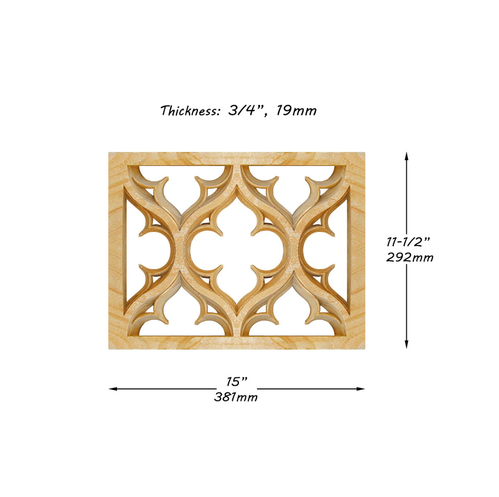 PNL-45 Wood Carved Gothic Tracery Screen Panel – WOODECORS