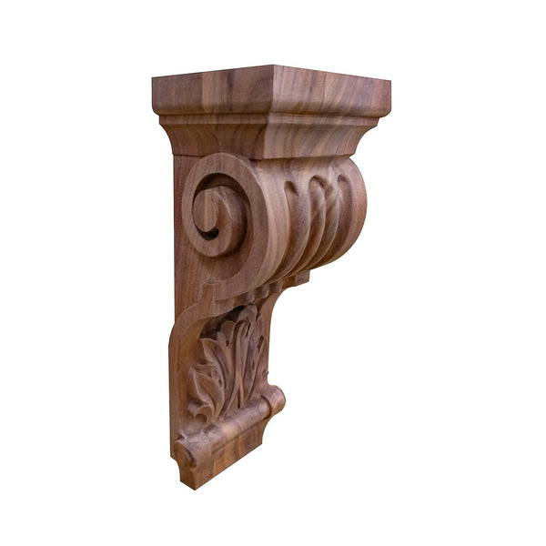 PAIR of Wood Carved Fluted Acanthus Corbels, Available in 8" & 12"High ...